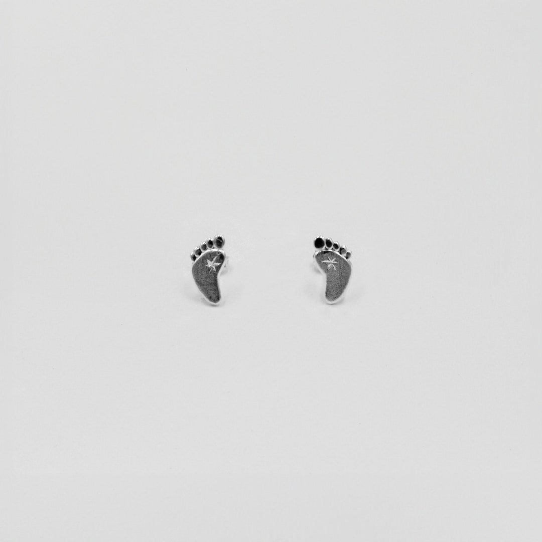 Silver Baby Feet Stud Earring Designs for Women, Baby Shower Earrings ...