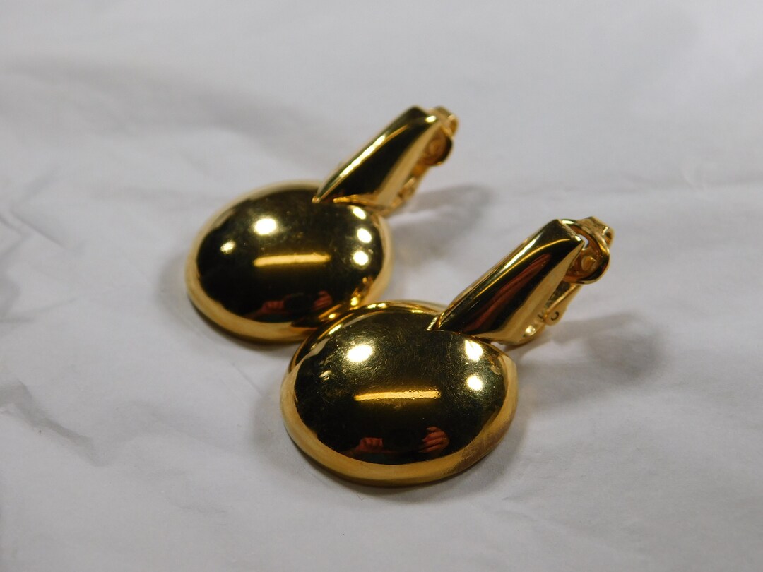 Crown Trifari No Copy Right Mark Polished Gold Tone Door Knocker Style ...