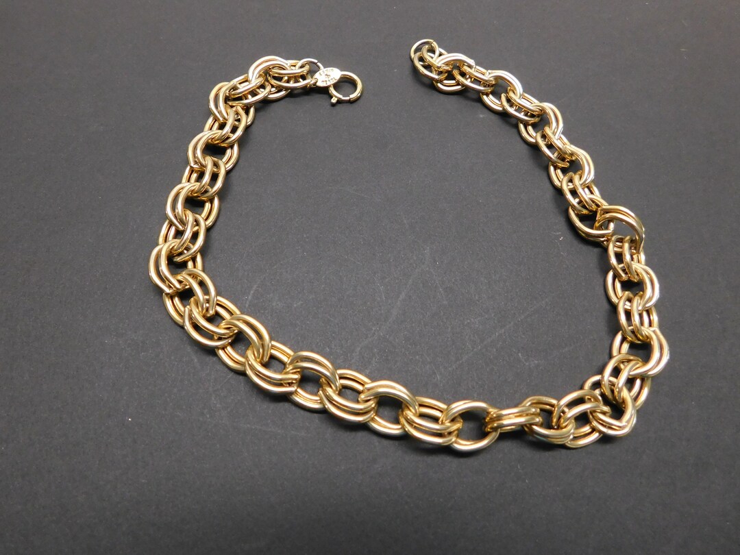 Necklace Erwin Pearl EP Double Ring Chain Gold Tone Signed Hangtag 17" Spring Clasp - Etsy