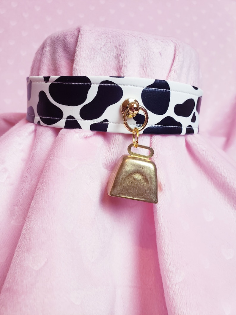 Soft Pleather Cow Chokers With Bell | Custom Printed | MULTI Colors ...