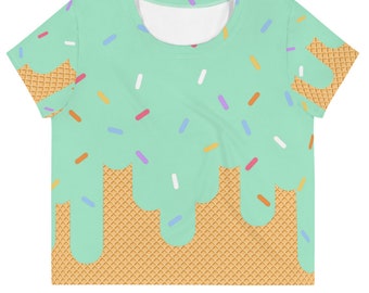Strawberry Drippy Ice Cream Crop Top | Etsy