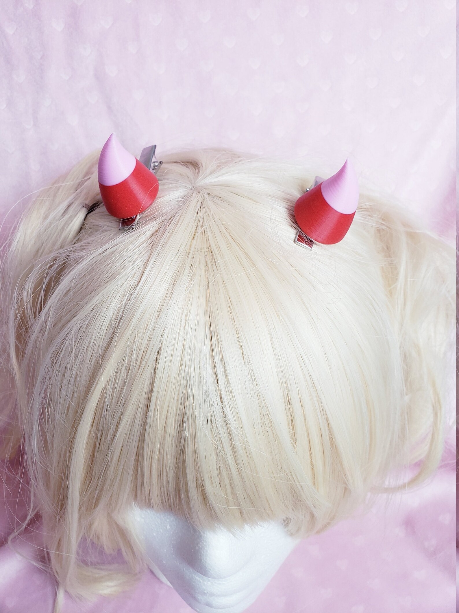Red and Pink Two-tone 3d Printed Demon Horns | Cosplay Horns | Kawaii ...