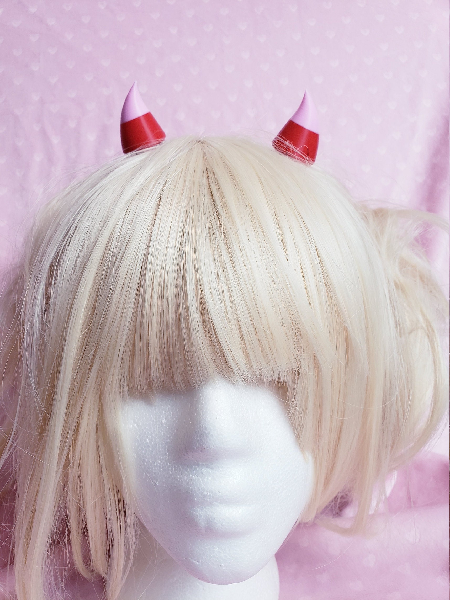 Red and Pink Two-tone 3d Printed Demon Horns Cosplay Horns | Etsy
