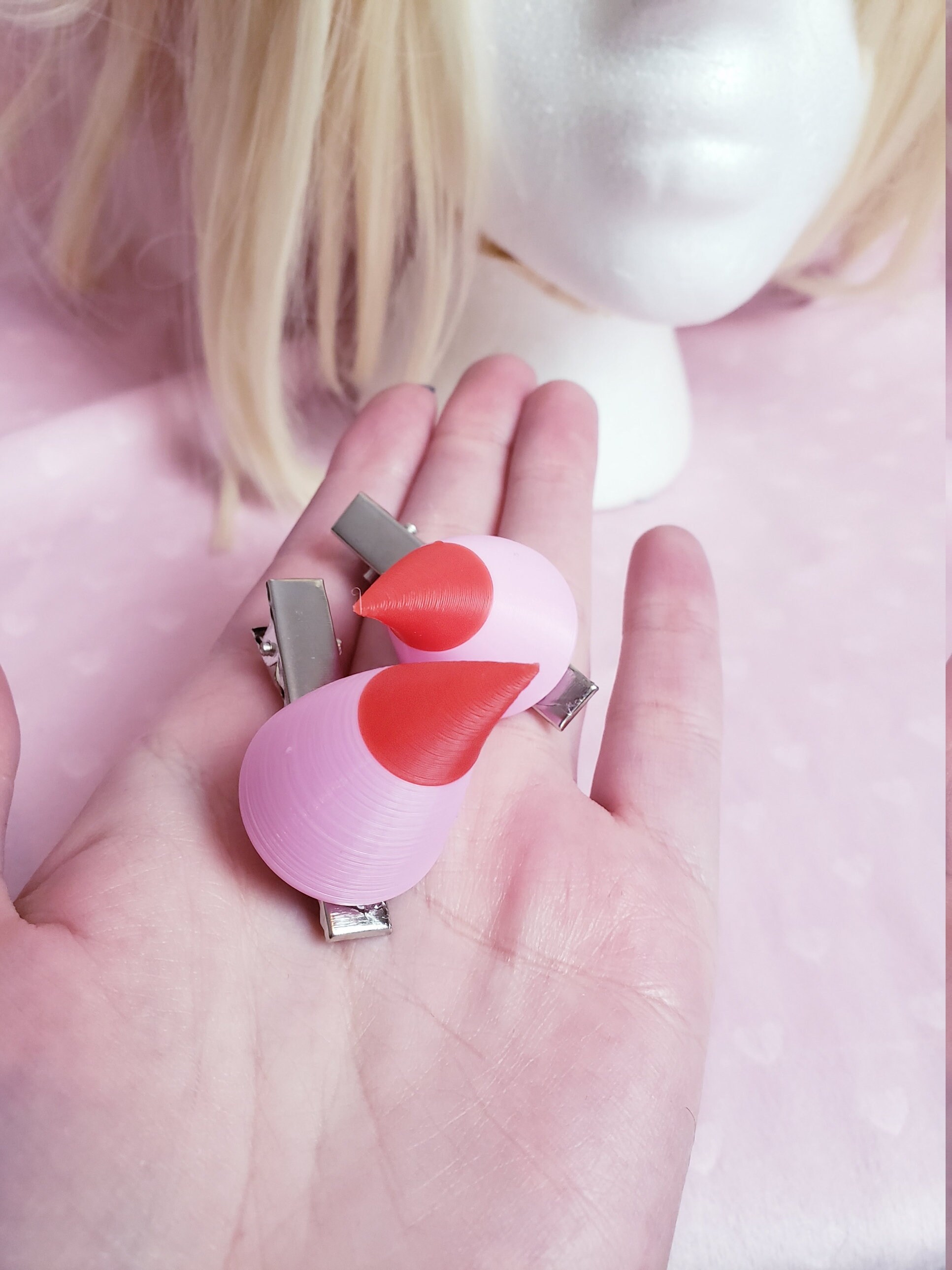 Red and Pink Two-tone 3d Printed Demon Horns Cosplay Horns | Etsy