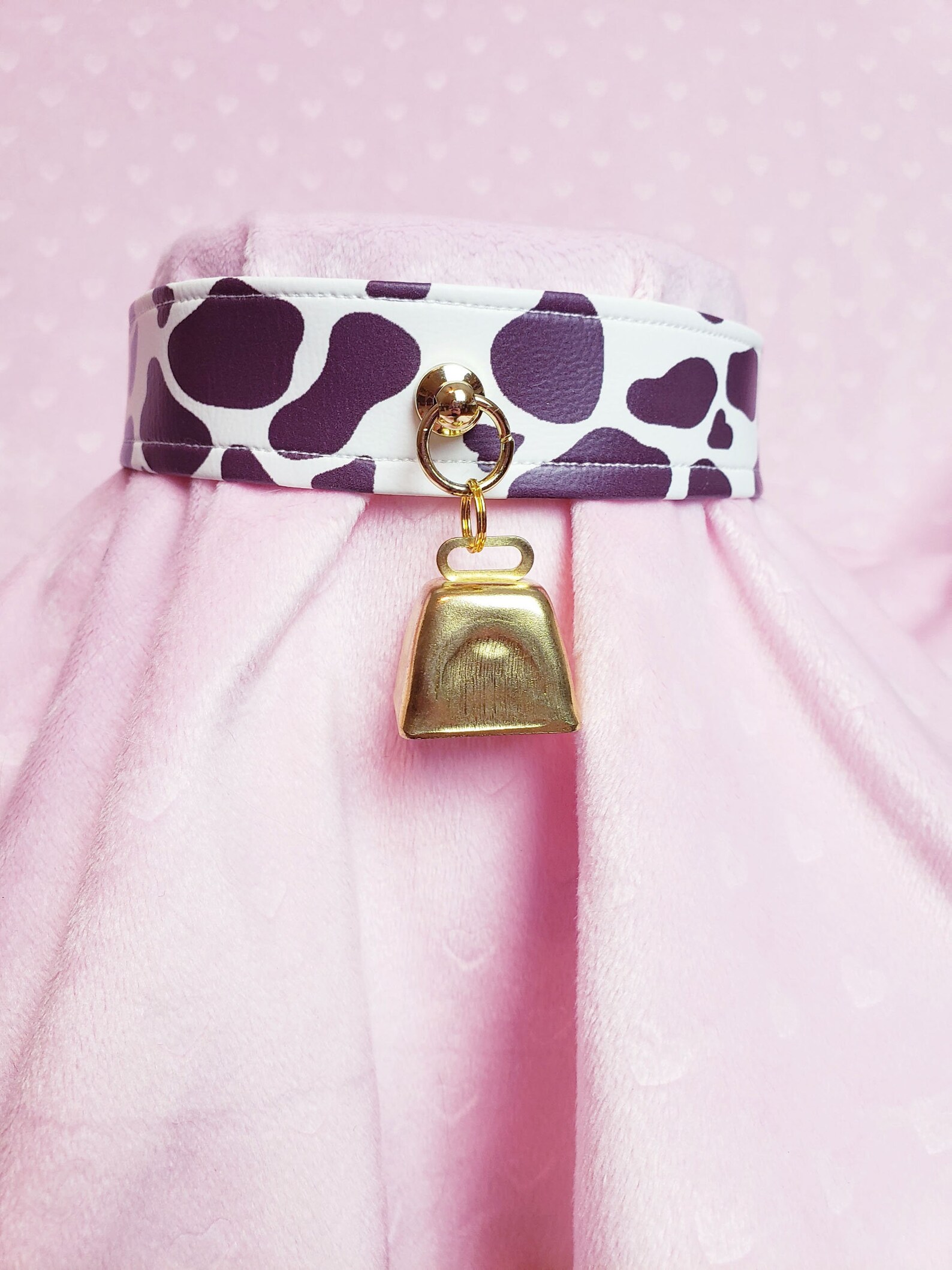 Soft Pleather Cow Chokers With Bell | Custom Printed | MULTI Colors ...