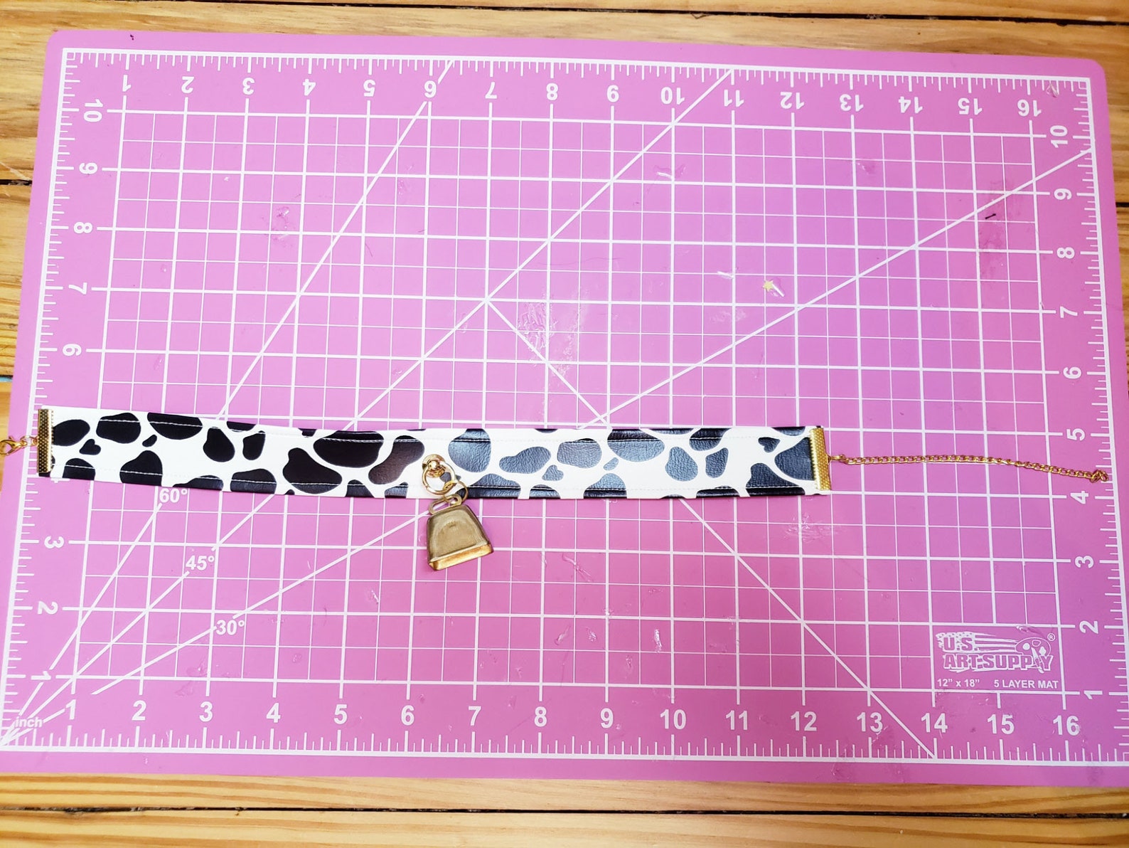 Soft Pleather Cow Chokers With Bell Custom Printed MULTI - Etsy