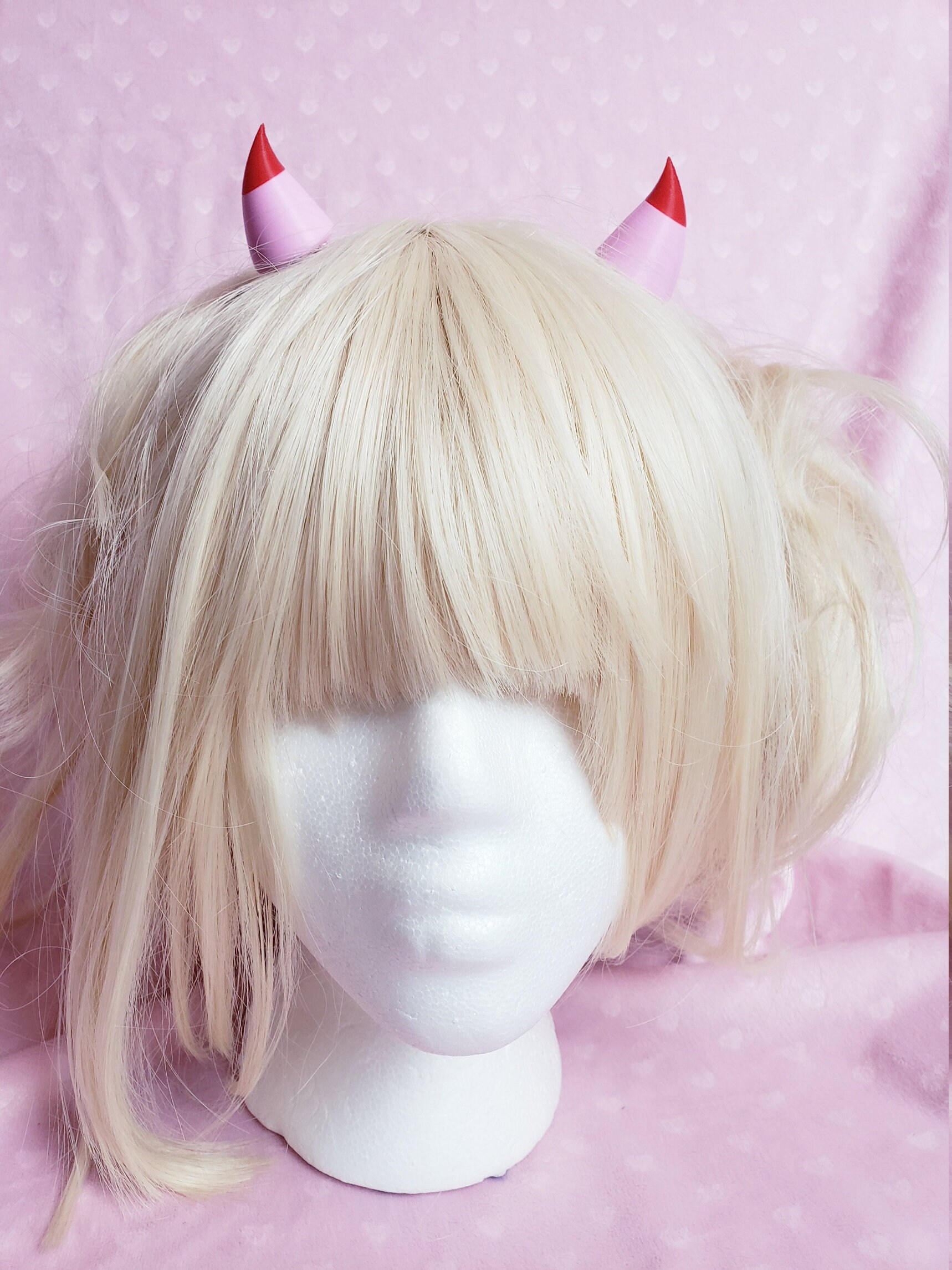 Red and Pink Two-tone 3d Printed Demon Horns Cosplay Horns | Etsy