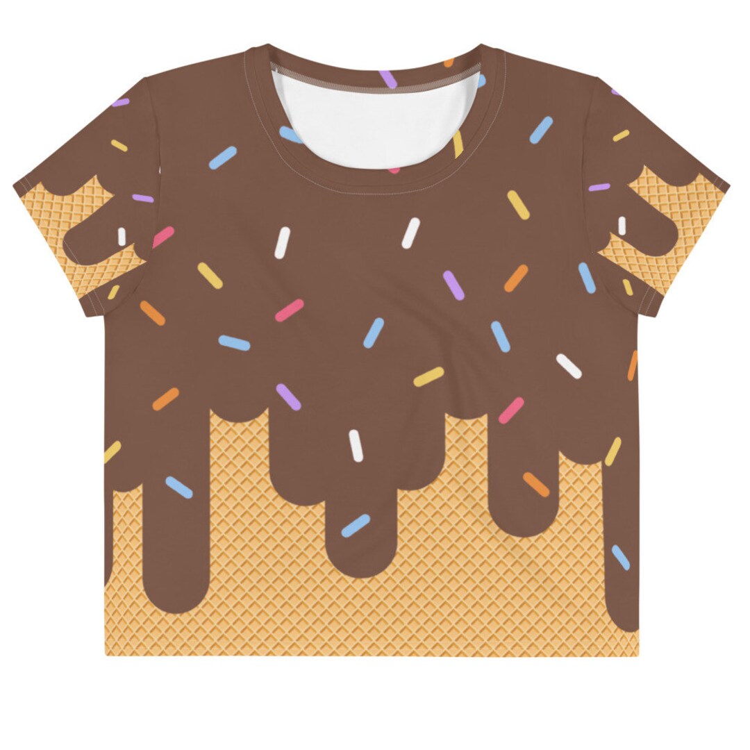 Chocolate Drippy Ice Cream Crop Top - Etsy