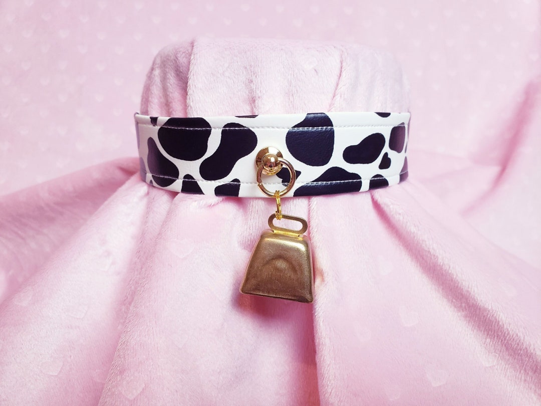 Soft Pleather Cow Chokers With Bell | Custom Printed | MULTI Colors ...