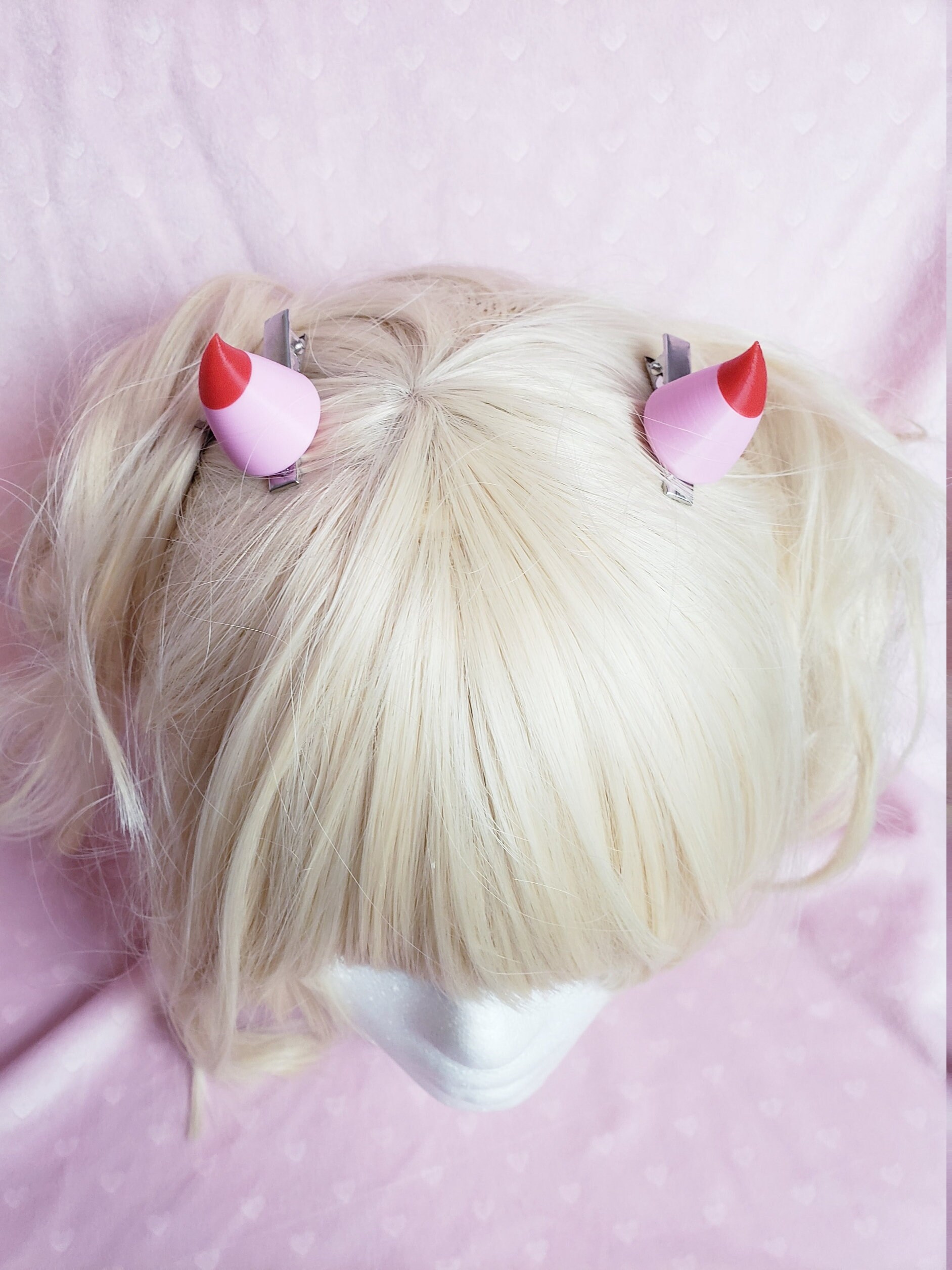 Red and Pink Two-tone 3d Printed Demon Horns Cosplay Horns | Etsy
