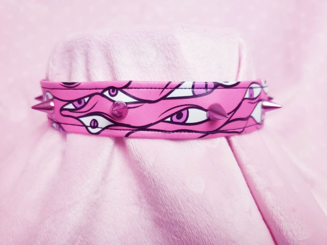 Creepy Monster Eyes Hot Pink Spiked Choker - Etsy