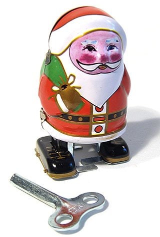 Rosy Cheeks Santa Wind up Tin Toy - Etsy