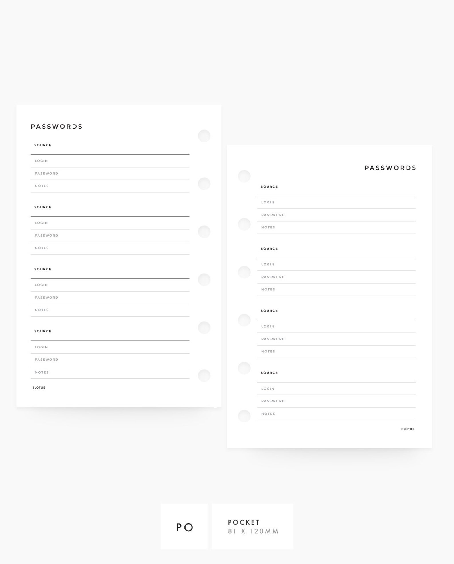 Password Planner - PRINTED Planner Inserts & Agenda Refill, Filofax, LV ...