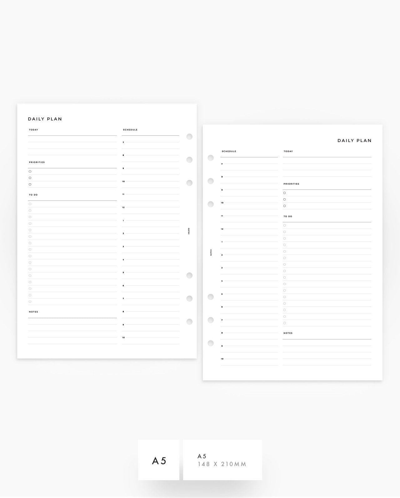 Daily Planner - Half Hour Schedule - PRINTED Planner Inserts & Agenda ...