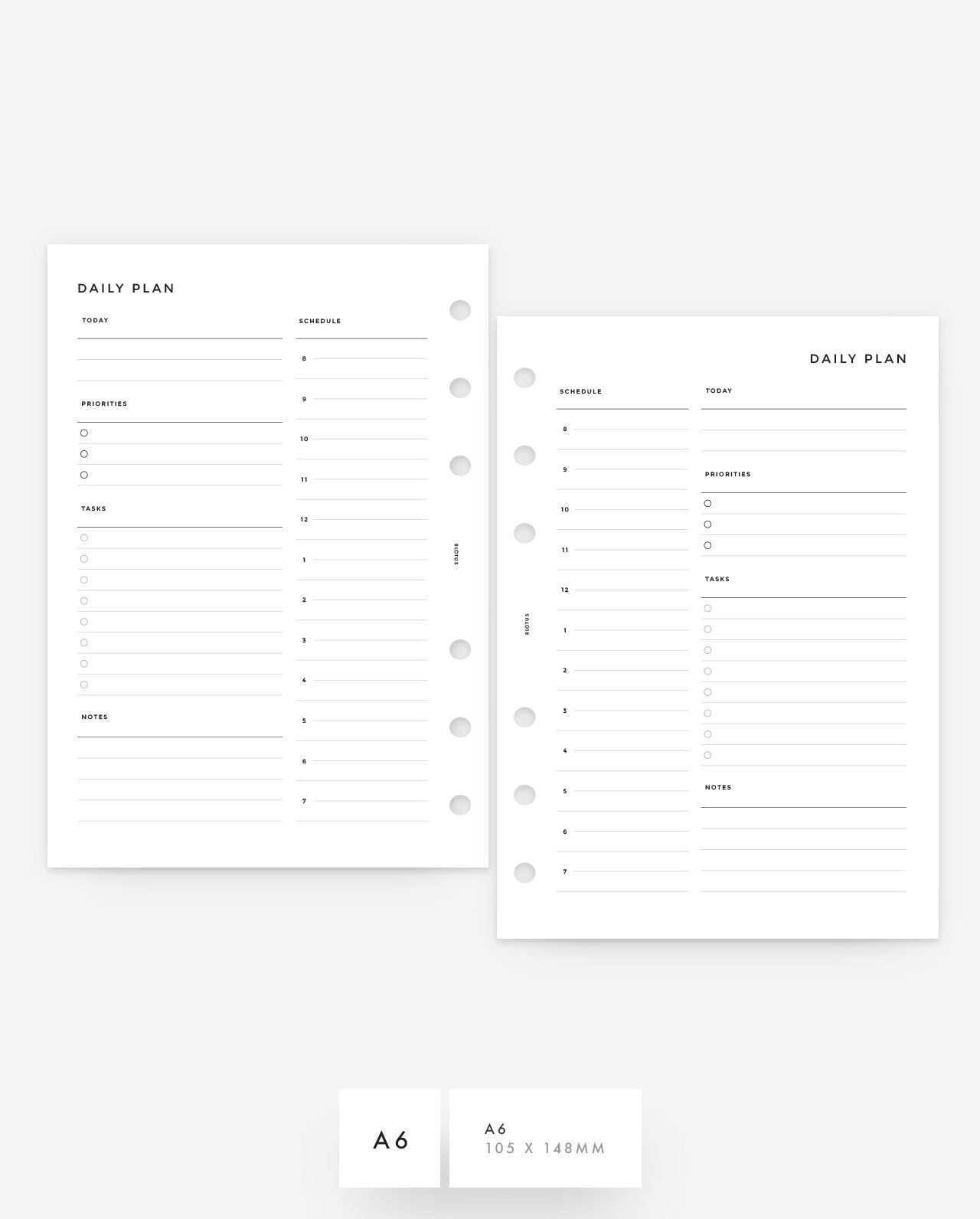 Daily Planner - Half Hour Schedule - PRINTED Planner Inserts & Agenda ...