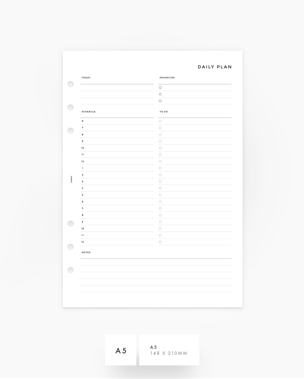Daily Hourly Planner A5 Planner Inserts & Refills Printable Planner PDF ...