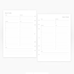 Daily Hourly Planner A5 Planner Inserts & Refills Printable Planner PDF ...