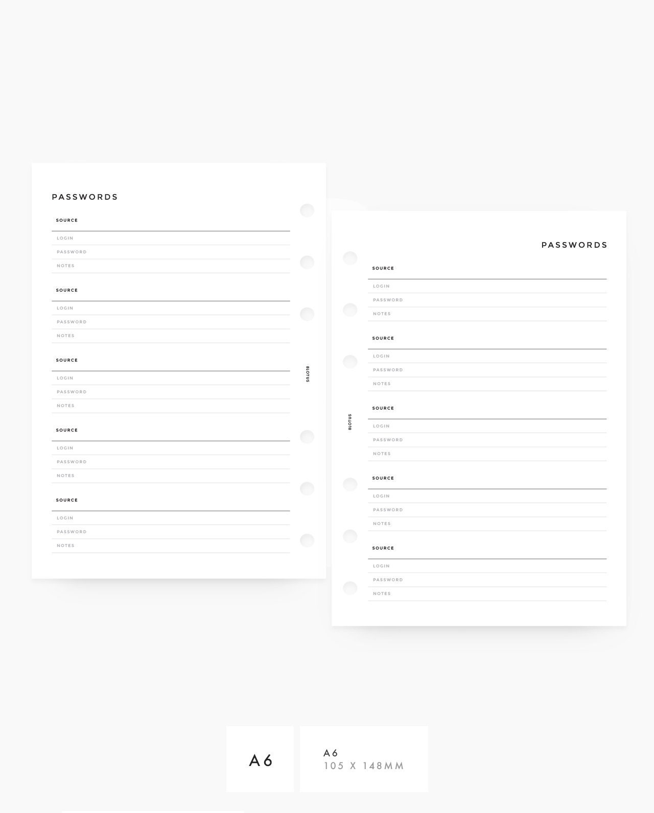 Password Planner - PRINTED Planner Inserts & Agenda Refill, Filofax, LV ...