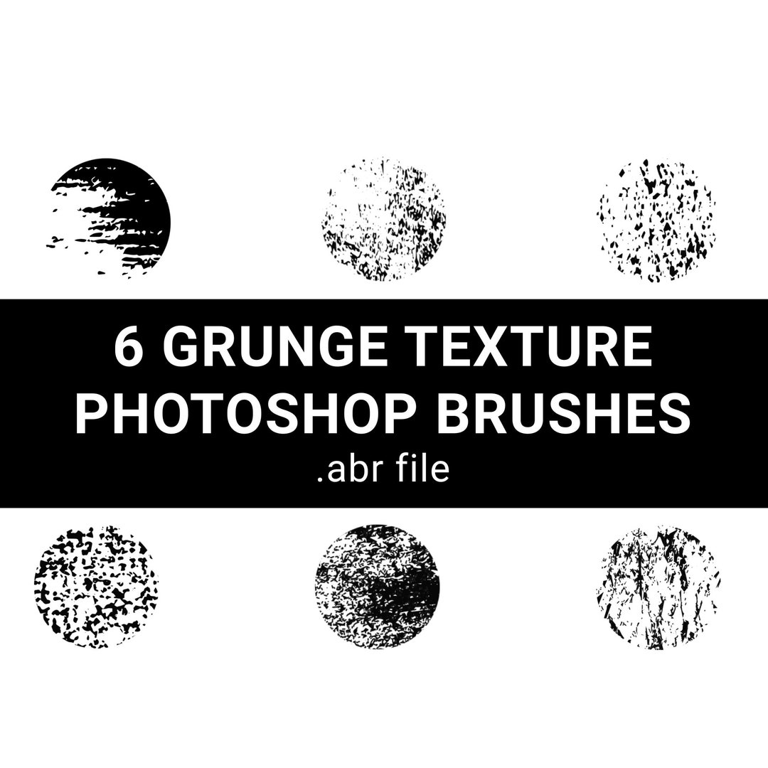6 Grunge Texture Brushes .ABR File Digital Download - Etsy