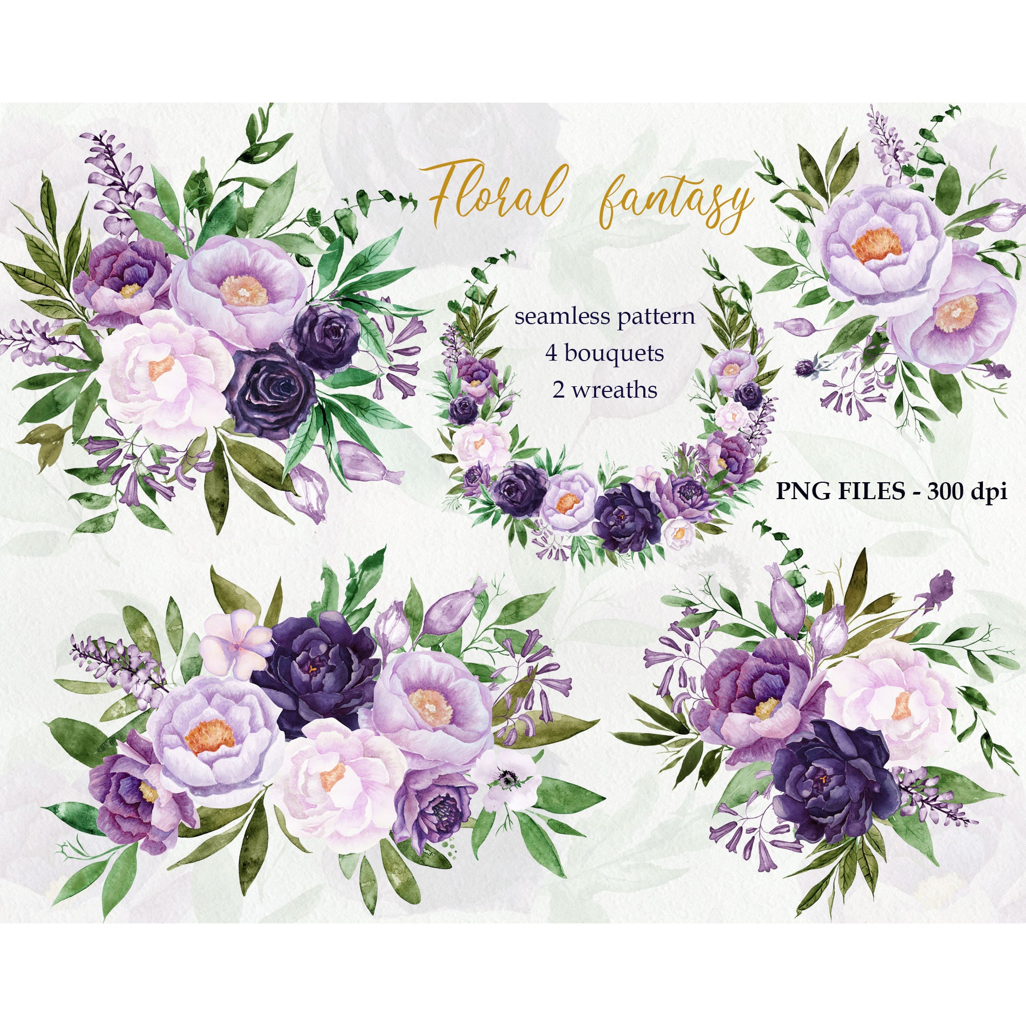 Vintage Flower Wedding Clipart