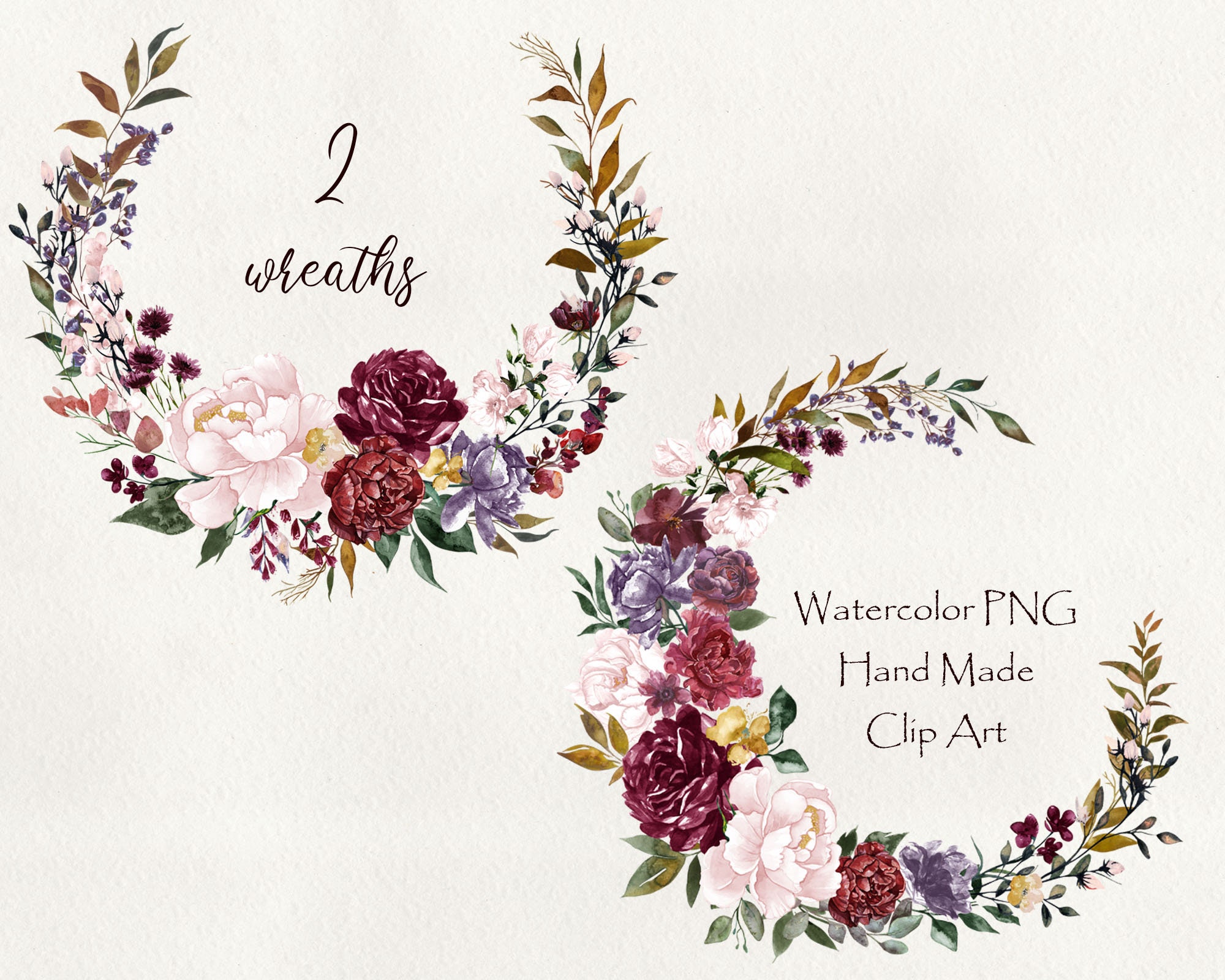 Invitation Clipart Flower Clipart Burgundy Flower Png | Etsy