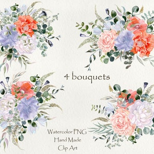 Botanical Clipart Floral Clipart Watercolor Floral - Etsy