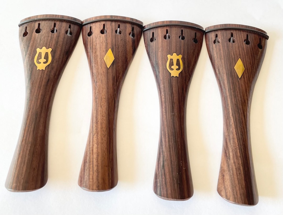 Violin Tailpiece Set: Rosewood With Brass Inlays, French Style - Etsy