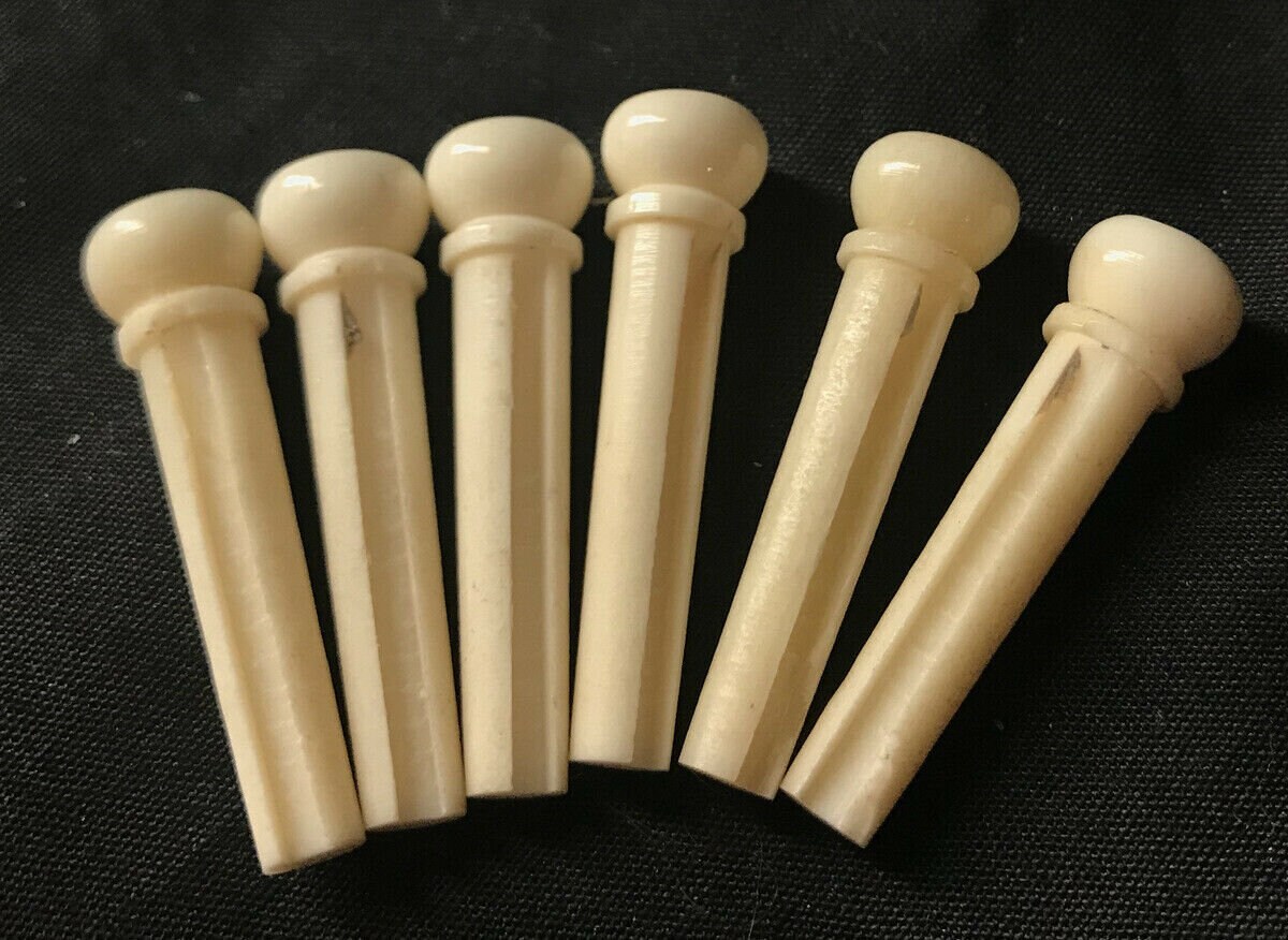 Acoustic Guitar 6 Genuine Bone Bridge Pins With Abalon Inlays Bridge ...