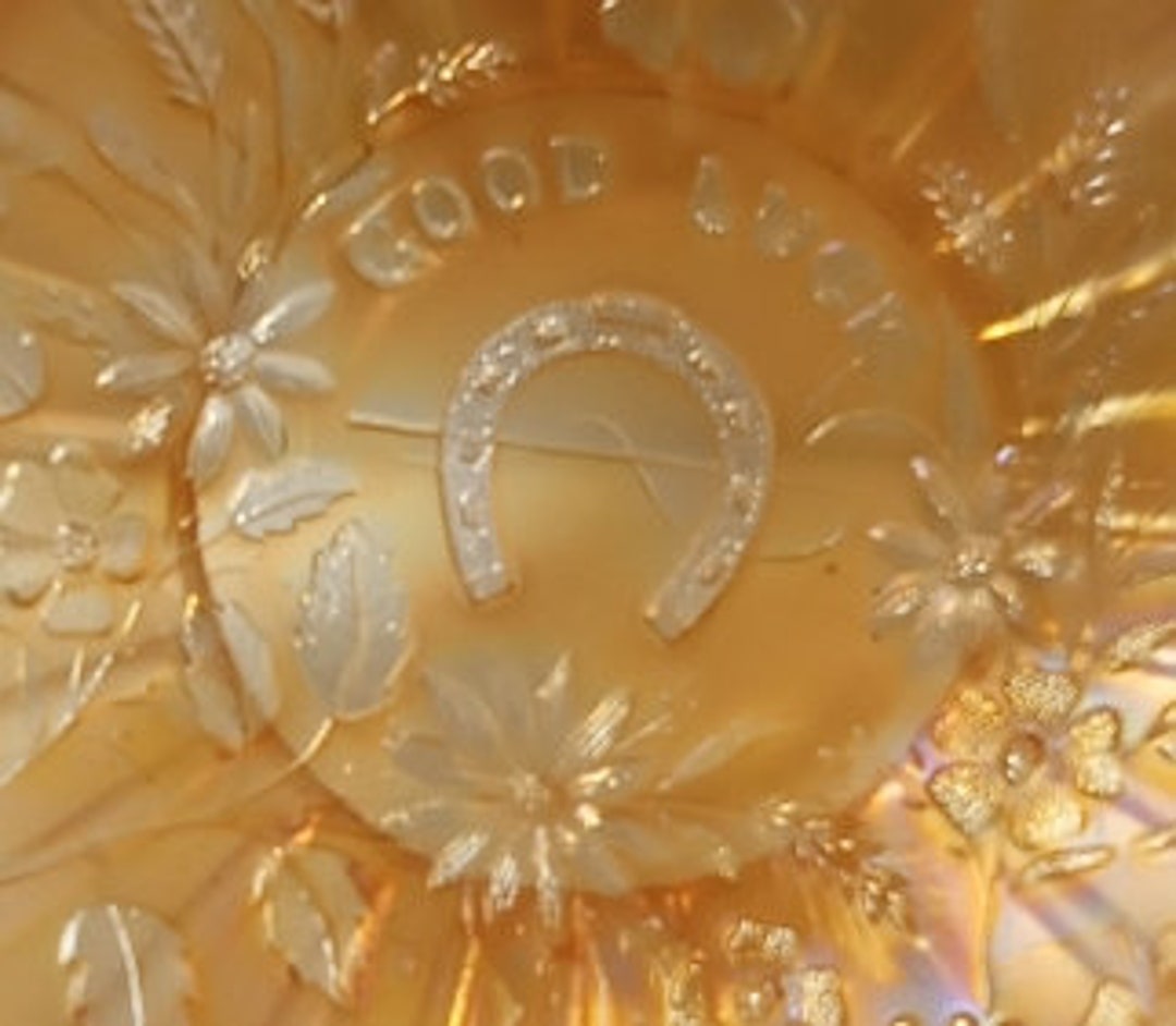 Carnival Glass Bowl. Northwood Carnival Glass Good Luck Bowl. Bowl With ...