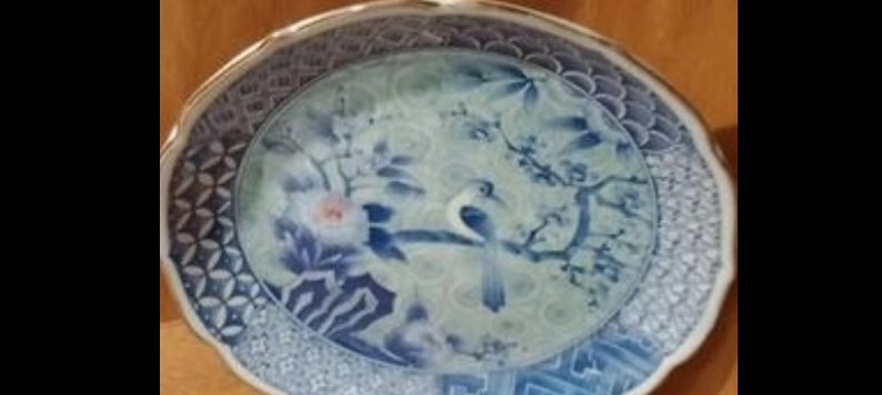 RARE Pattern Kai Ching Dynasty Circa 1870 Antique 24kt Gold Trim Blue ...