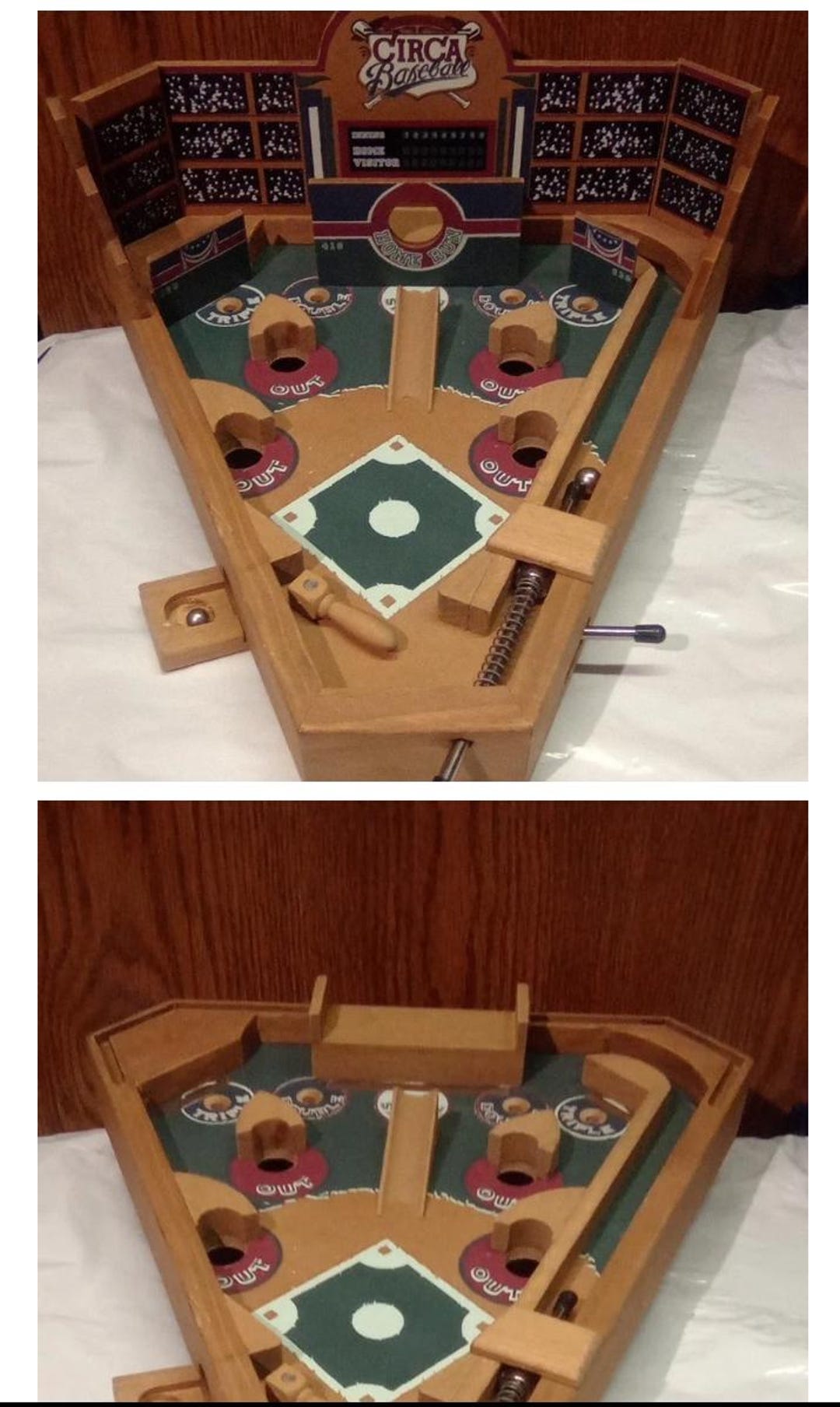 Pinball Baseball Game Wooden Handmade Design - Etsy