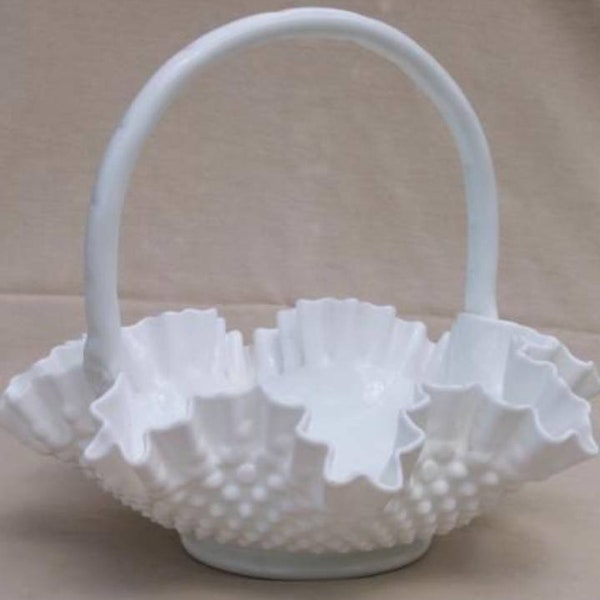 Milk Glass Basket - Etsy