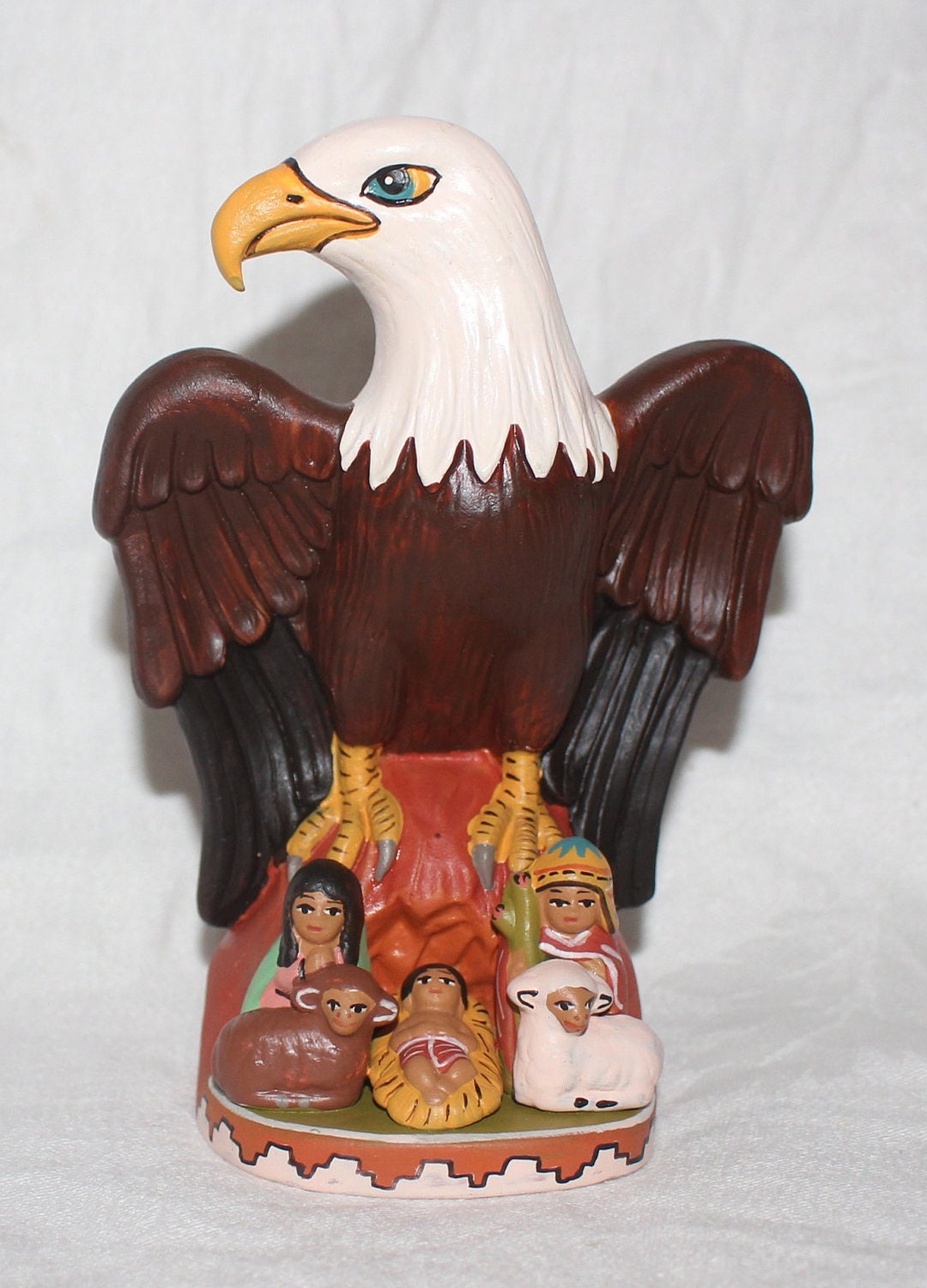 Peruvian Ceramic Nativity Scene Folk Art Eagle Design New - Etsy