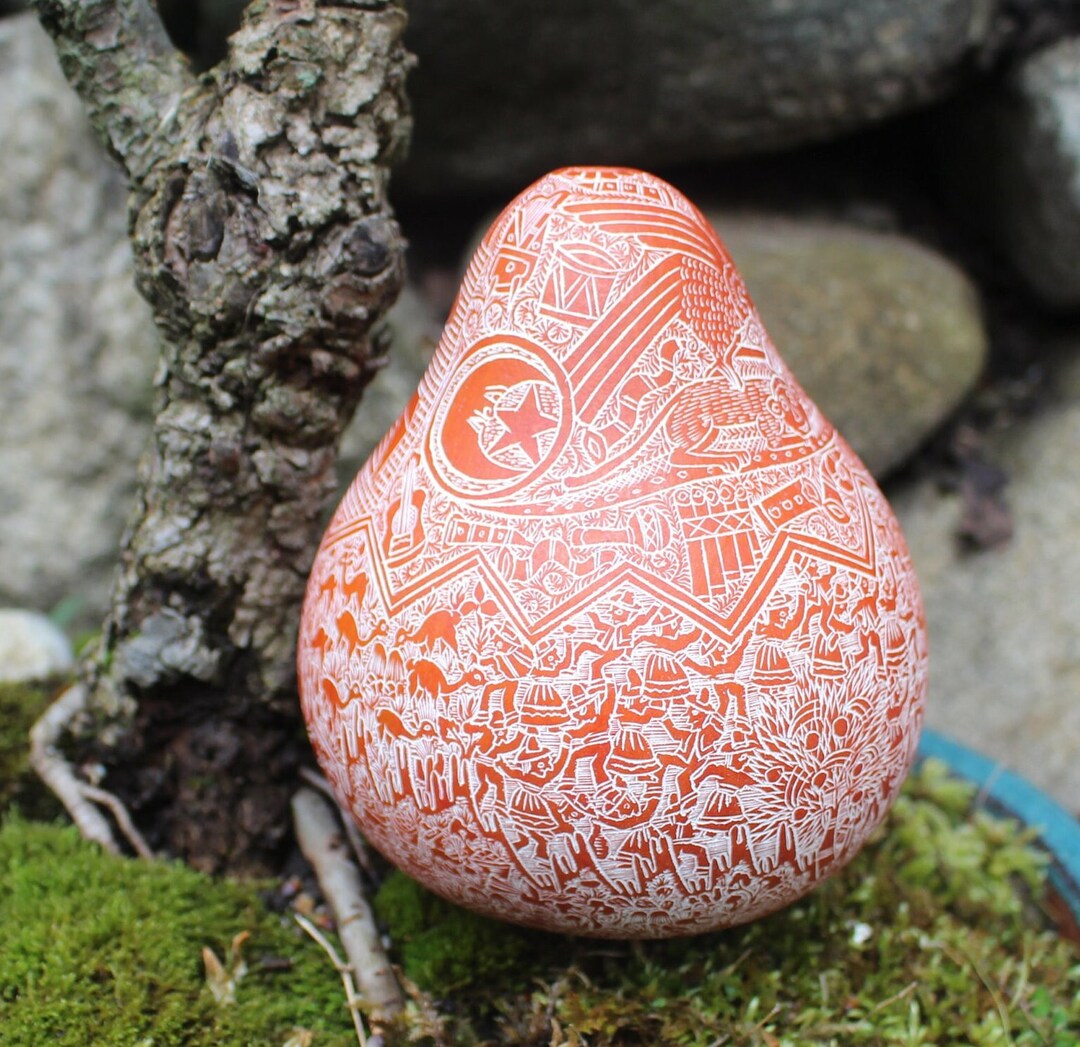 Peruvian Gourd Decoration Folk Art Design New 6 - Etsy