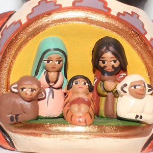 Peruvian Ceramic Nativity Scene Folk Art Owl Design New - Etsy
