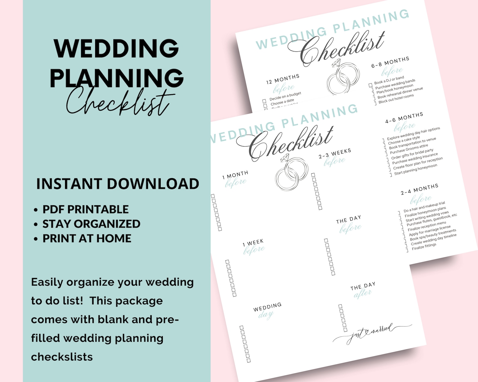Wedding Planning Checklist | Wedding Checklist PDF Printable ...