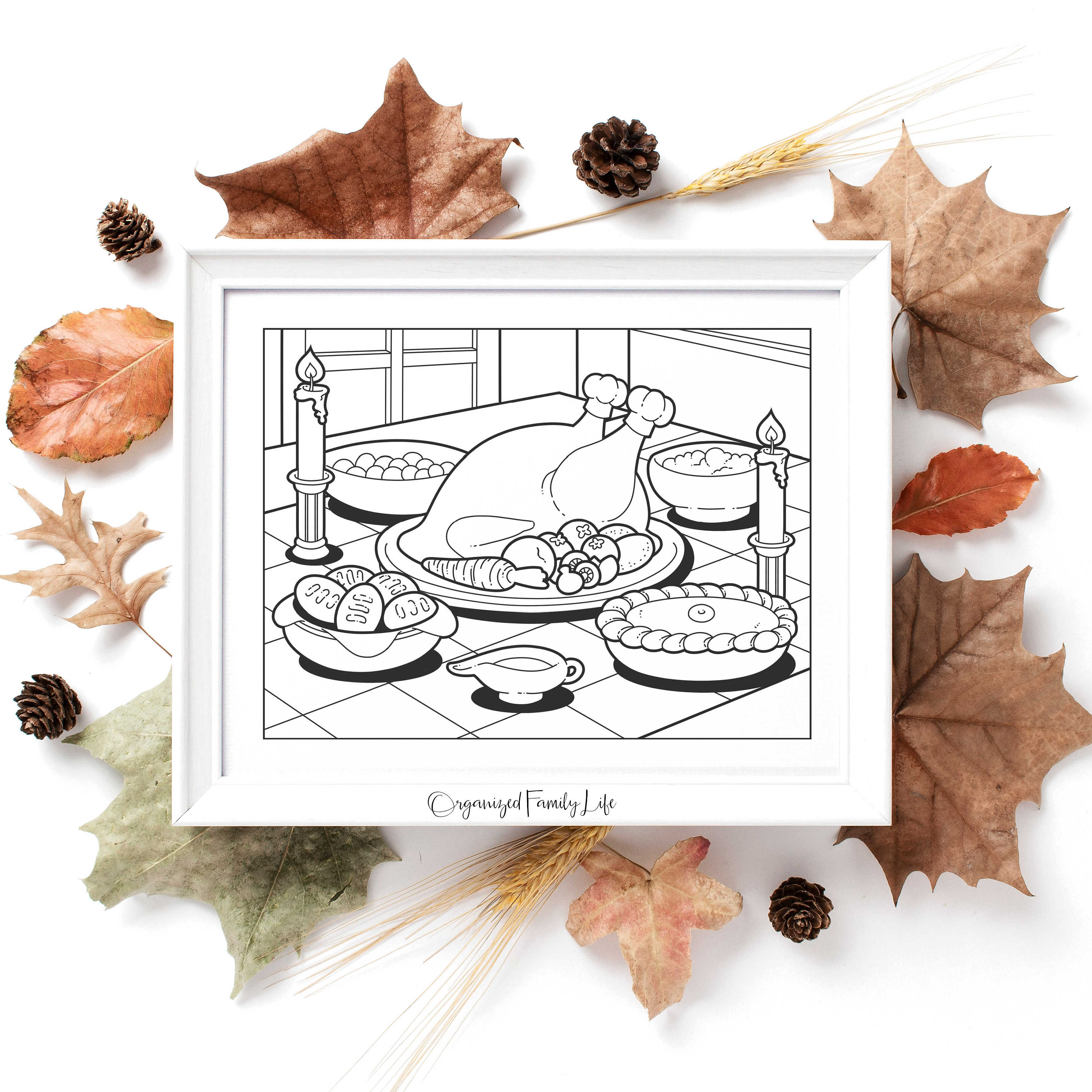 Fall and Thanksgiving Coloring Pages Instant Download PDF Printable - Etsy