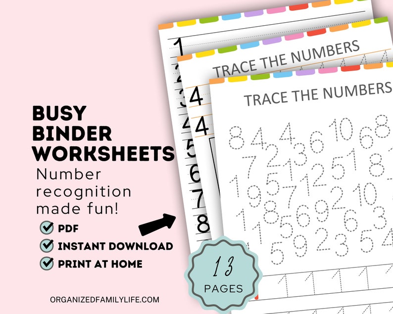 Preschool Number Recognition 1-10 Worksheets - Busy Binder PDF Download ...