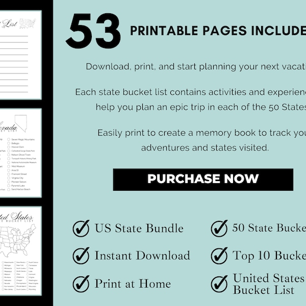 50 State List - Etsy