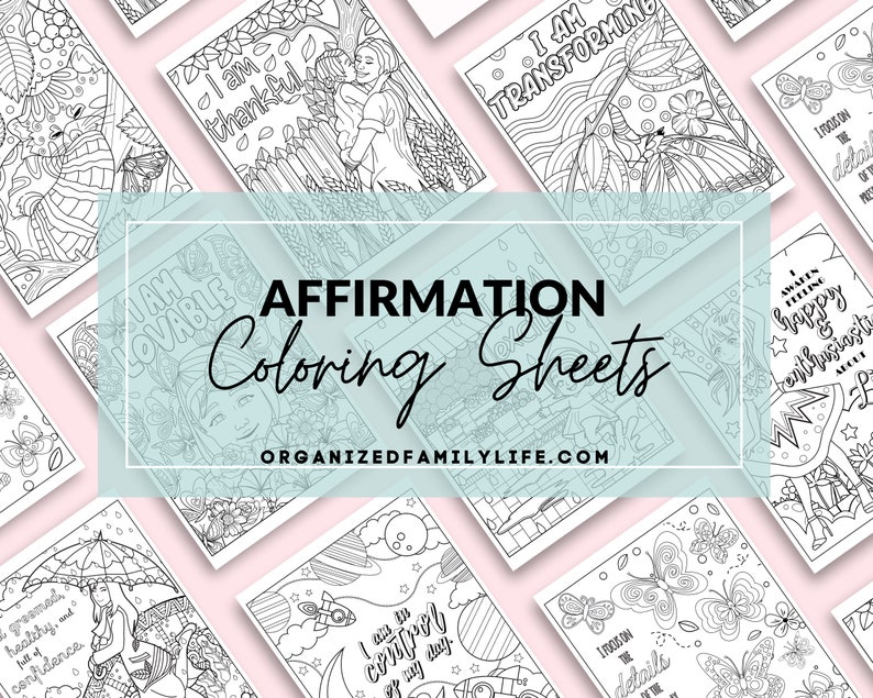 Affirmation Coloring Pages: 40 Printable Positive Designs (PDF) - Etsy