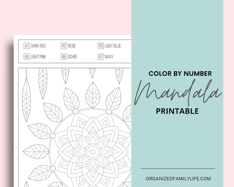 Mandala Color by Number Printable for Adults (PDF) - Etsy