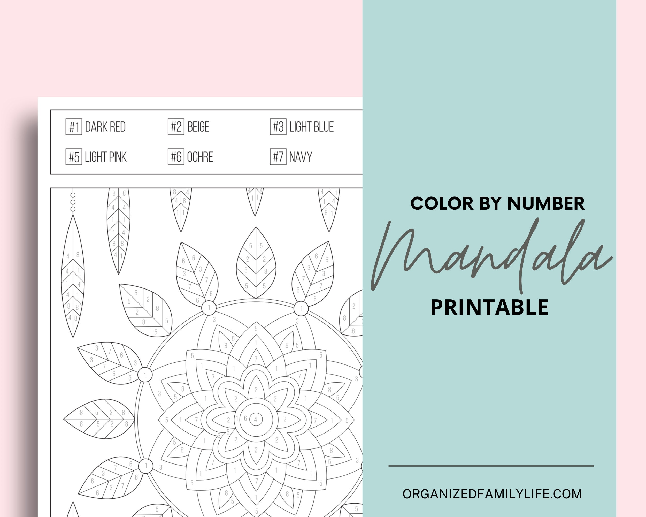 Mandala Color by Number Printable for Adults (PDF) - Etsy