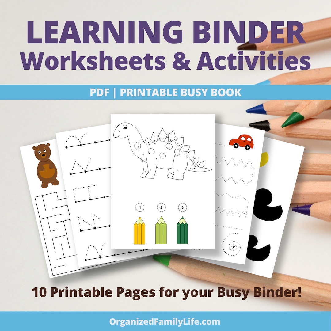 Pre-k & Kindergarten Busy Book Printable: Instant Download | Homeschool ...