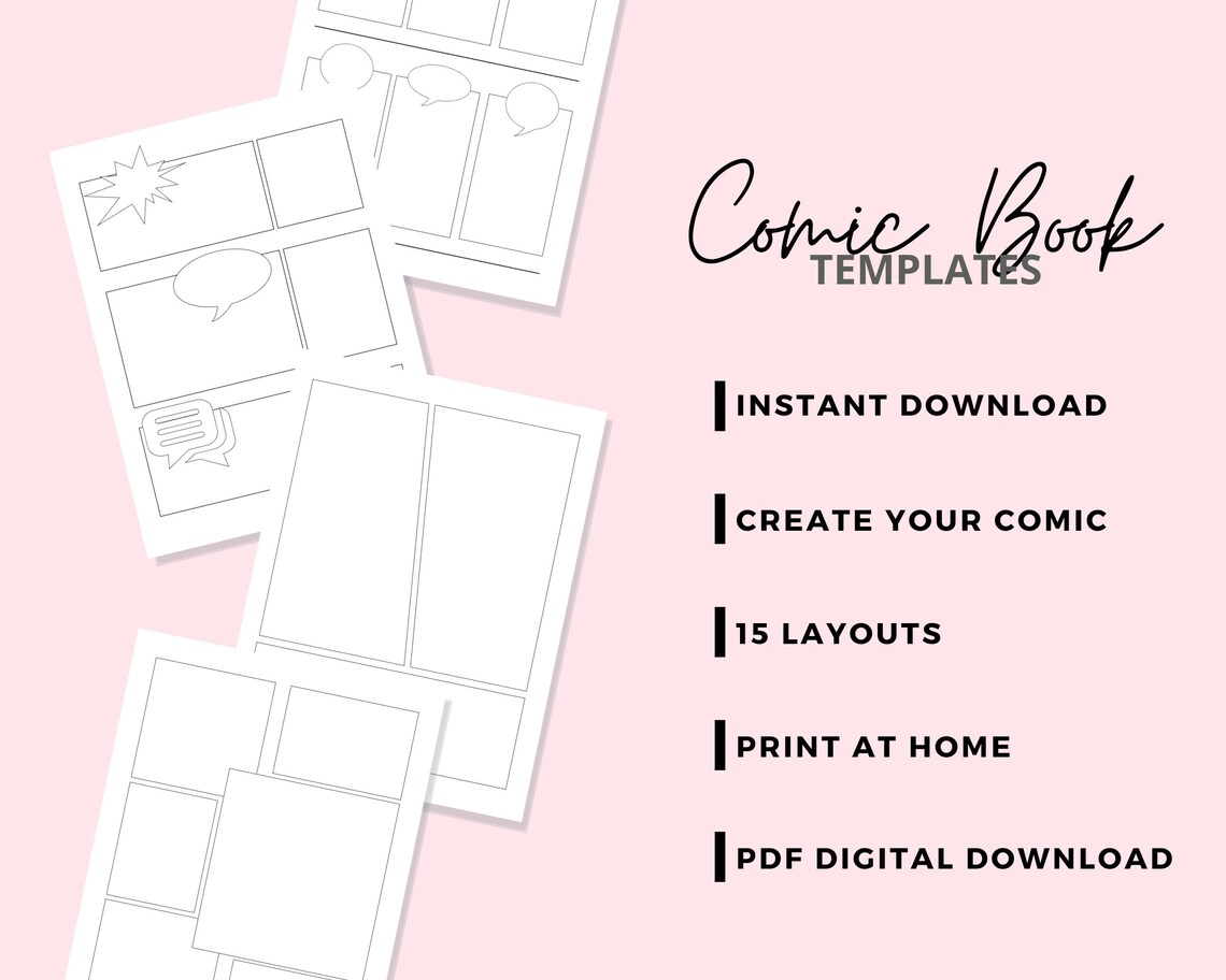 Comic Book Printable Templates | Create Your Own Comic | Instant ...