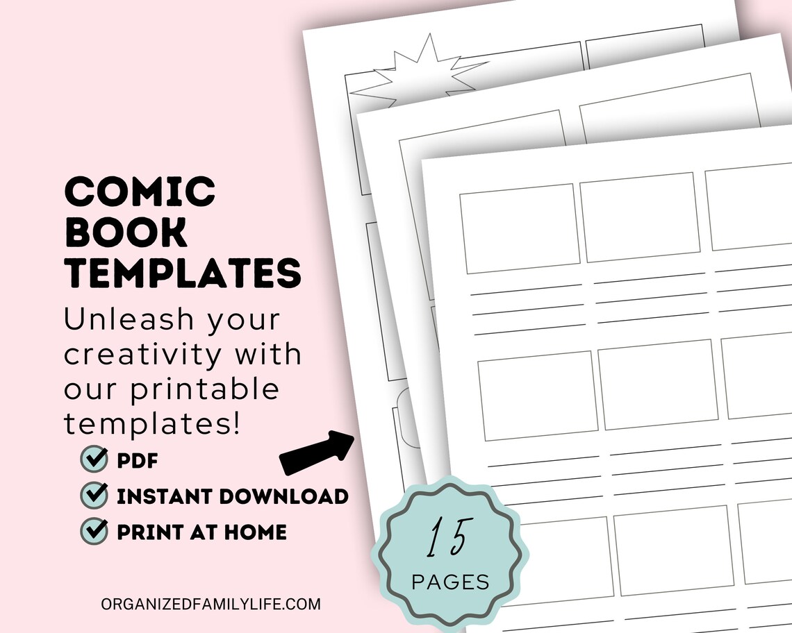 Comic Book Printable Templates | Create Your Own Comic | Instant ...