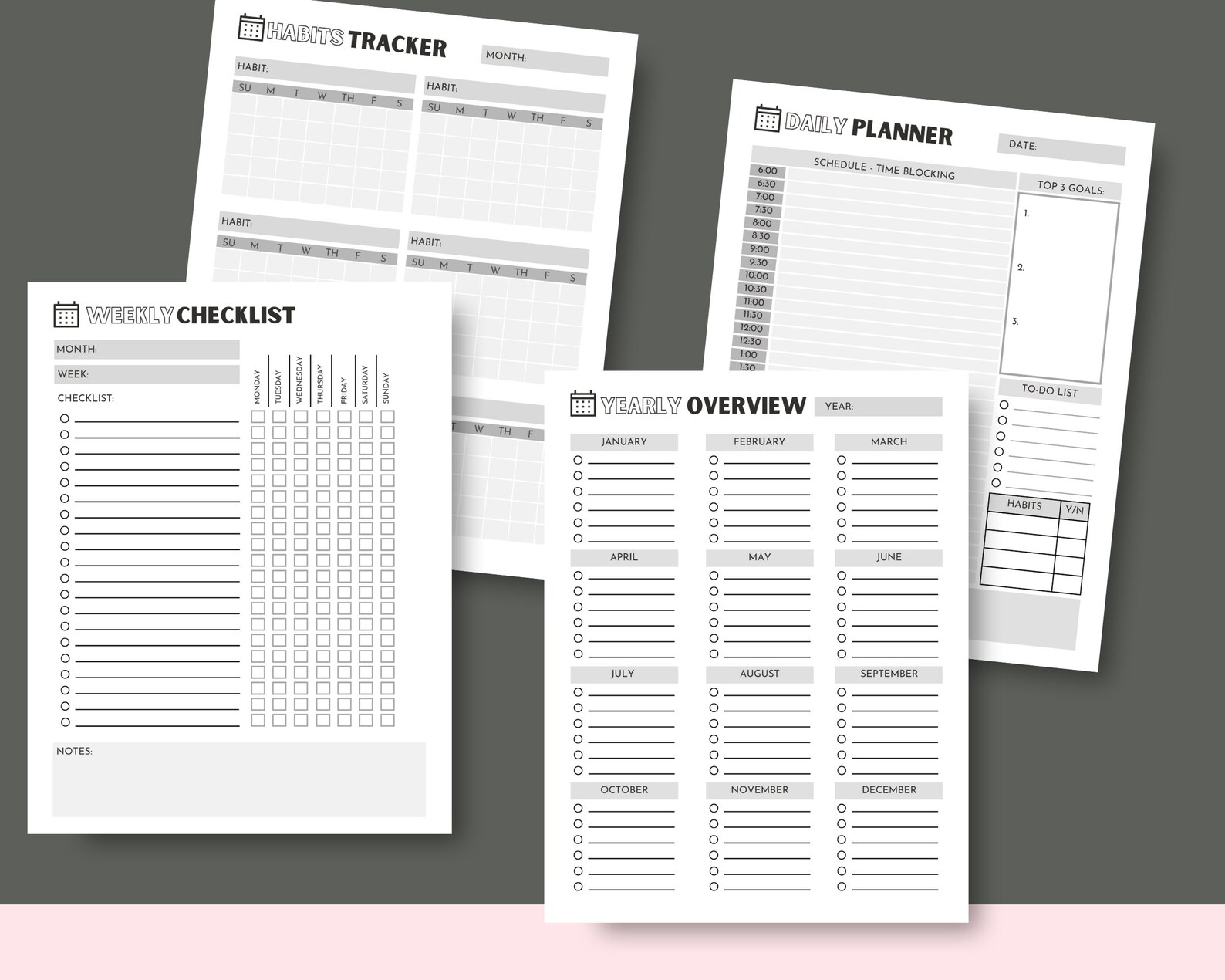 Personal Planner Pages Printable | Daily, Weekly, Monthly, and Yearly ...
