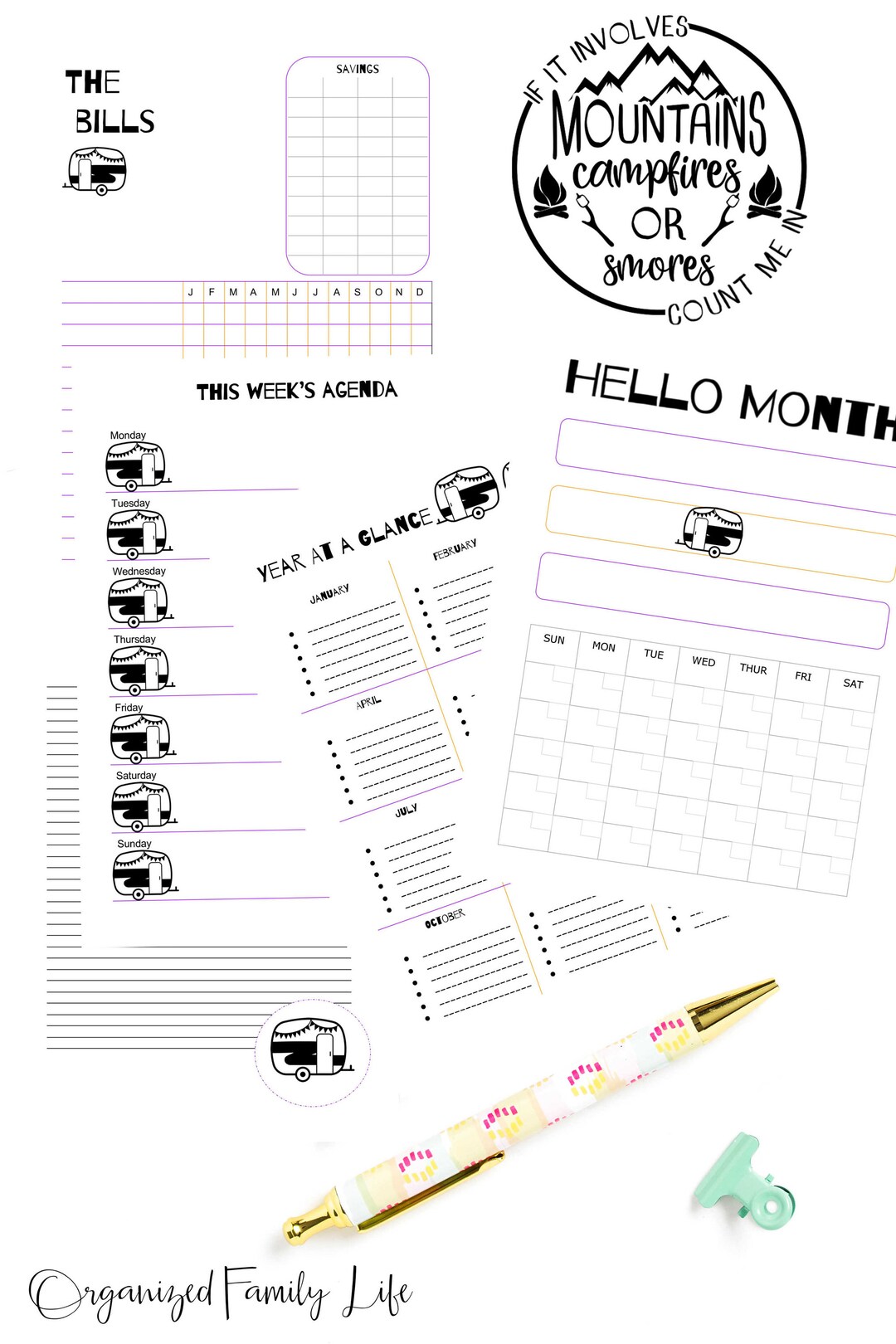 Happy Camper Printable Planner | Printable Camping Planner With to Do ...