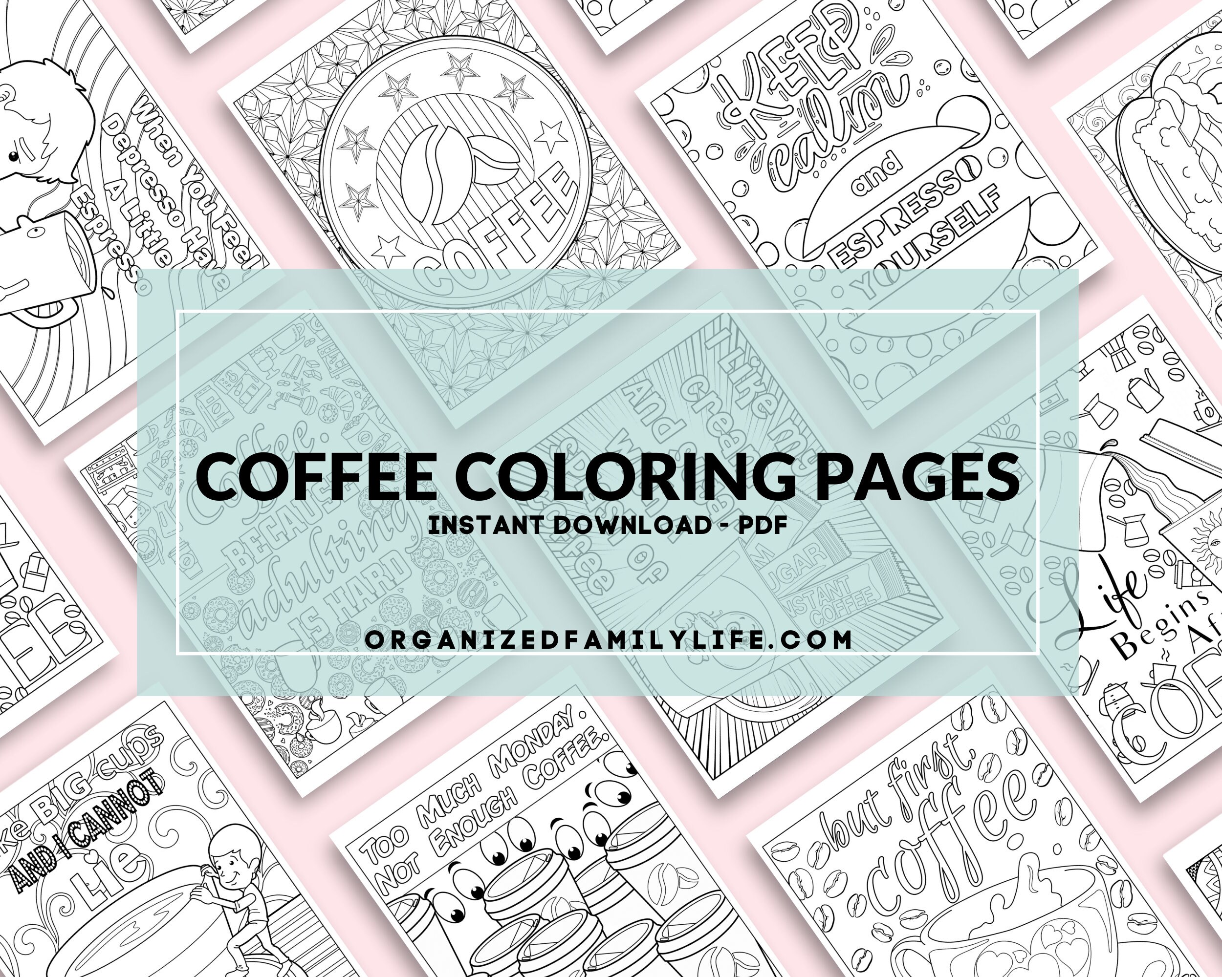 Coffee Coloring Pages: 20 Printable Designs (PDF Download) - Etsy