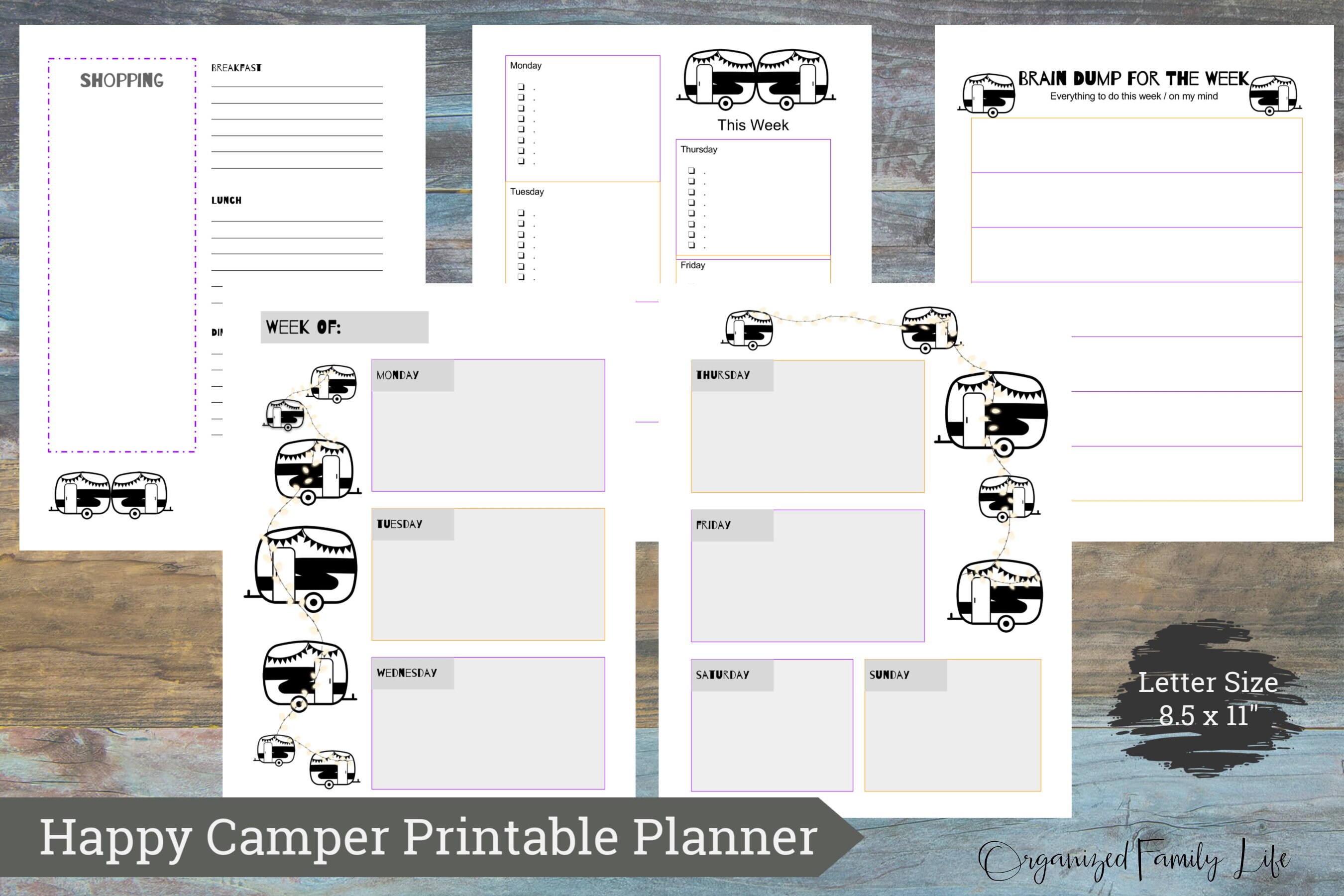 Happy Camper Printable Planner | Printable Camping Planner With to Do ...