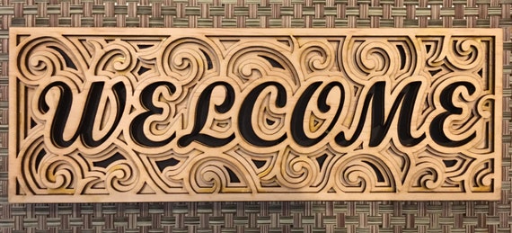 Welcome 3D Multilayer Wood Sign | Etsy